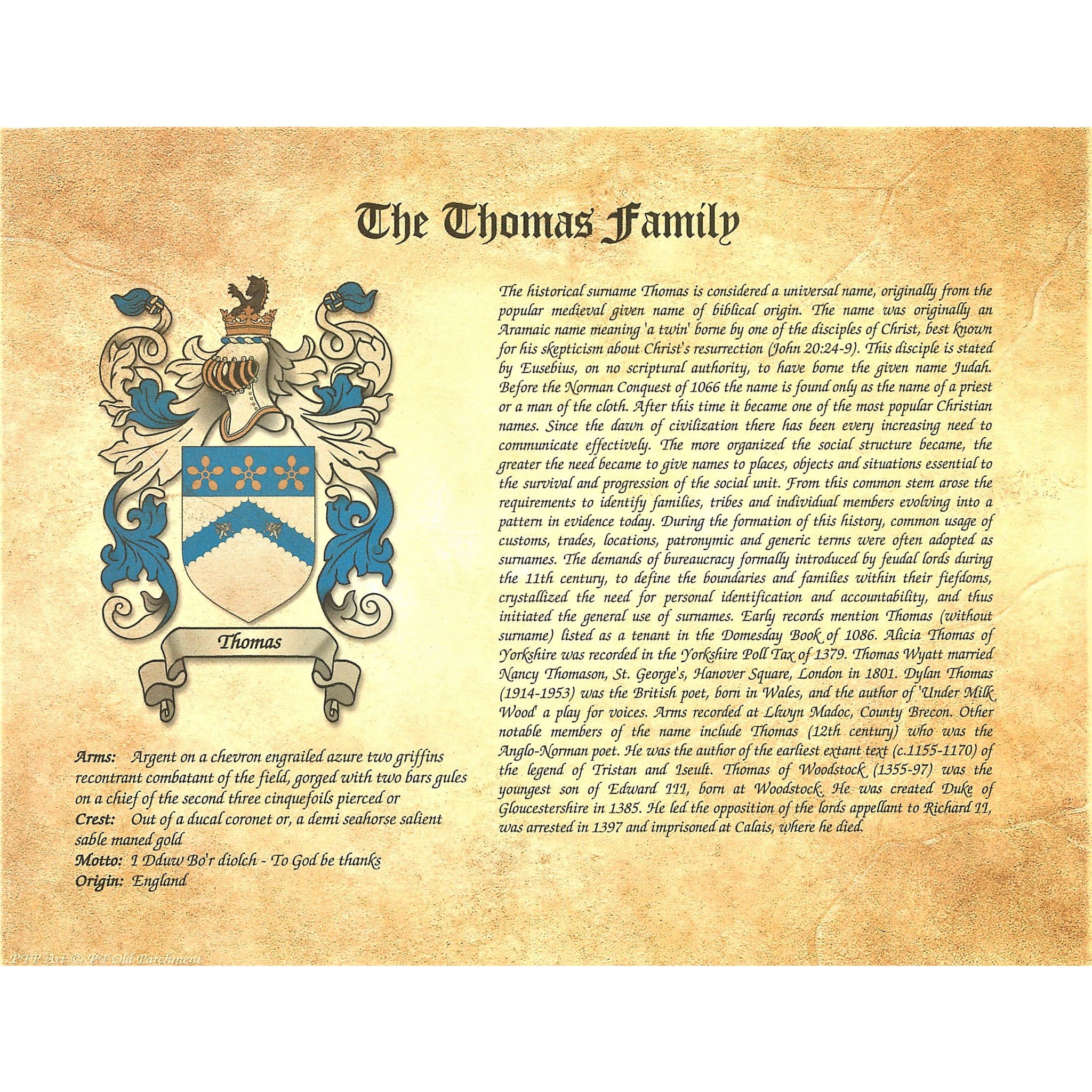 Origin of your Last Name - Heraldic Document – Herald Lab
